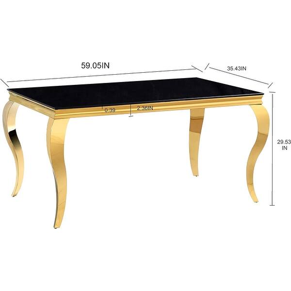 Luxury Dining Table Rectangular Glass Top Dining Table Bed Bath