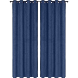 Curtain Panel Faux Suede 84L Navy - 84" x 54" - 84" x 54" - Bed Bath ...