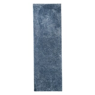 8' Blue Shag Stain Resistant Runner Rug - 3'6" - Bed Bath & Beyond ...