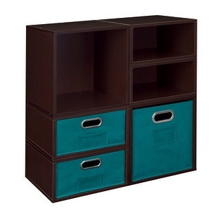 Connect Storage Set- 2 Full Cubes/4 Half Cubes with Bins- Truffle/Teal ...