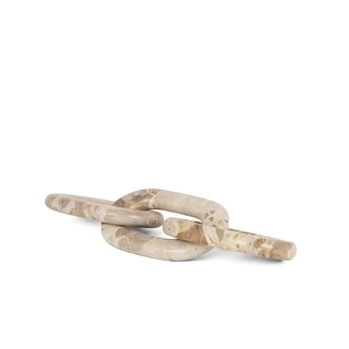 Reinir Beige Marble Chain Link Decorative Object - Bed Bath & Beyond ...