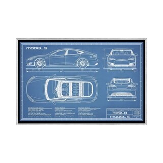 iCanvas "Tesla Model S (2016-2020) Blueprint" by Action Blueprints ...