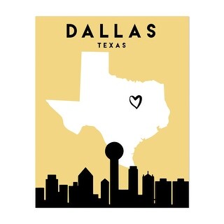 Dallas Texas Dallas Texas Heart City Map Maps Urban Art Print/Poster ...