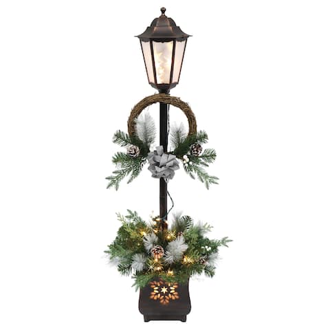 Puleo International 4 ft. Pre Lit Christmas Lamp Post - Overstock ...