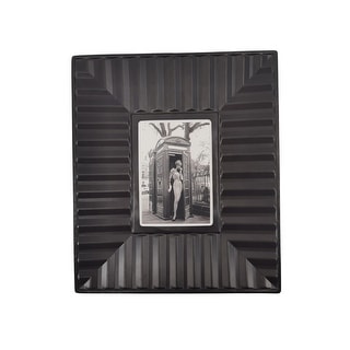 VIP Metal 12 in. Black Stamped Grooved Lines Photo Frame 5x7 - Bed Bath ...