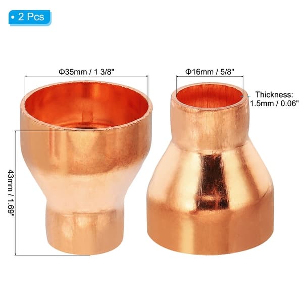 Copper Reducer, Pure Copper Reducing Coupling Pressure Fitting Pipe ...