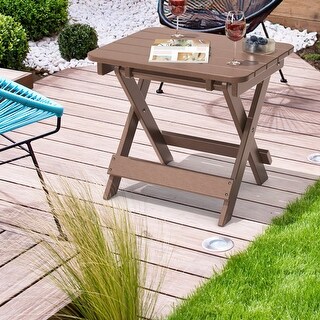 Outdoor Adirondack Foldable Side Table for Poolside Garden, Weather ...