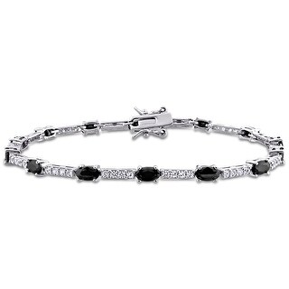 Miadora 8ct TGW Black and White Cubic Zirconia Station Bracelet in ...