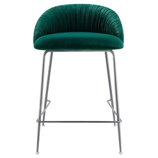 Yule Velvet Fabric Counter Stool - Bed Bath & Beyond - 31856940