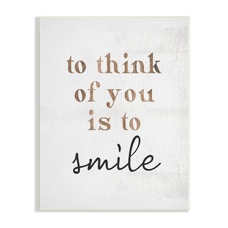 Stupell Romantic Smile Quote Pretty Glam Detail Typography Wood Wall ...
