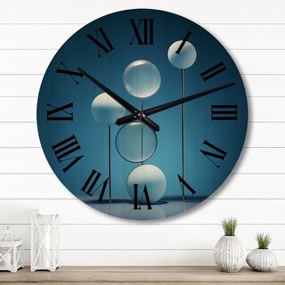 Designart "Serenity Sapphire Circular Spheres III" Modern Geometric ...