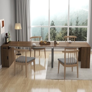 Modern Expandable Dining Table with Built-In Outlet‌ – Space-Saving ...