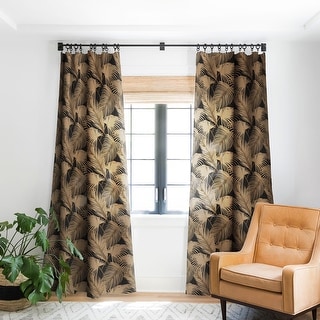 Iveta Abolina Palm Leaves Black Blackout Window Curtain (One Panel ...