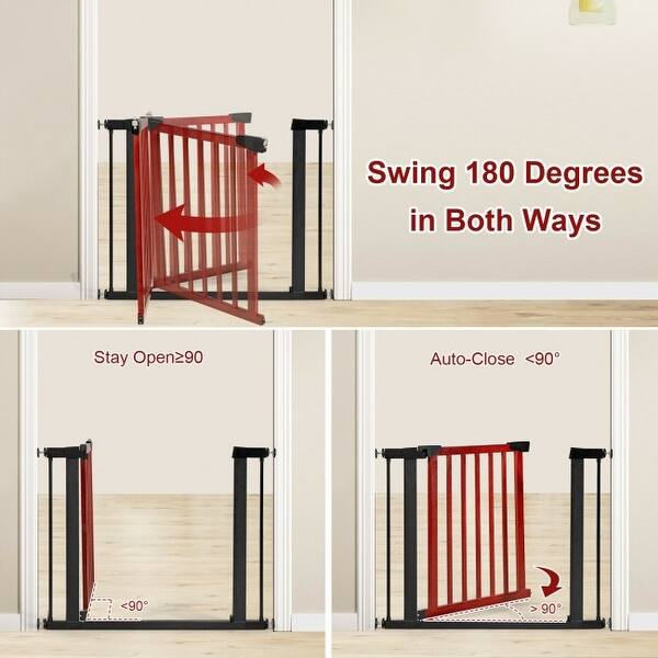 Extendable Safety Gate for Baby and Pet - 32.5-38" x 2" x 29" (L x W x ...