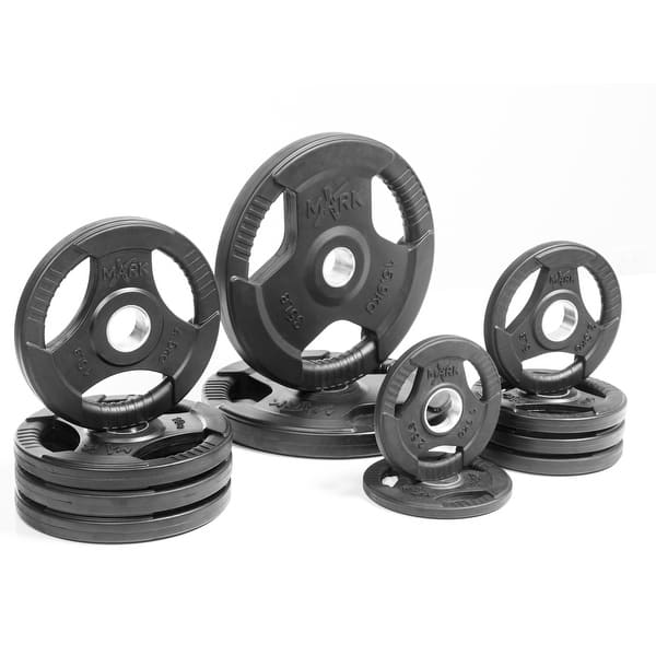 XMark XM-36701-CHROME-BAL-135 Olympic Curl Bar Set With 135 lb. Olympic ...