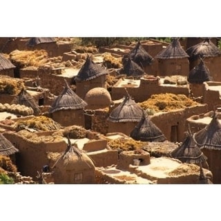 Flat And Conical Roofs Village Of Songo Dogon Country Mali West Africa ...