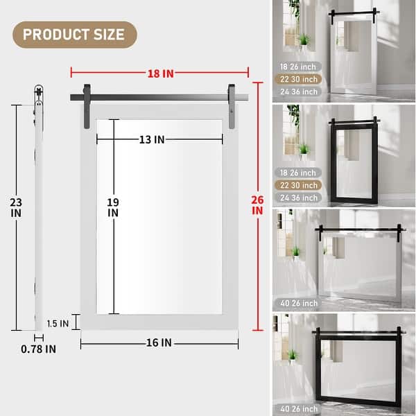 Modern Wall Mirrors, Rectangular Mirror with Wood Framed, Bathroom ...