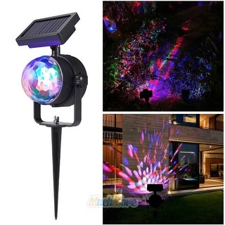 Colorful Rotating Led Projection Light Solar Power Garden Lawn Lamp ...
