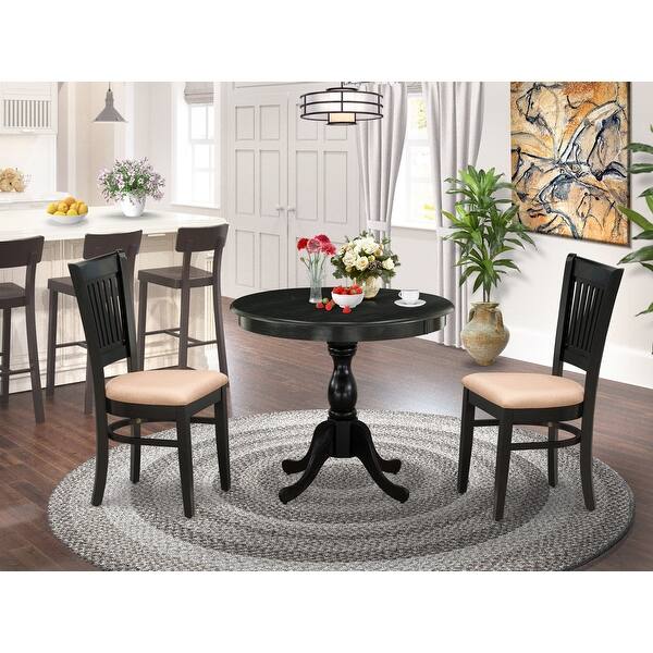 3-Pc Dining Room Set- 2 Kitchen Chairs and a Dining Table (Seat's Type ...