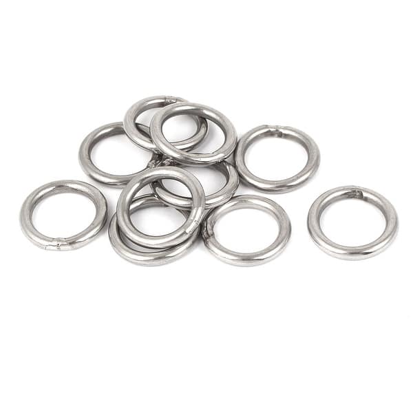 20mm x 15mm x 3mm Stainless Steel Welded Ring Silver Tone 10pcs ...
