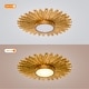 Parrot Uncle 22-inch Retro Gold Sunburst LED Flush Mount Ceiling Light ...