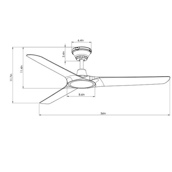 Lucci Air Abyss 56" Outdoor Ceiling Fan with Light and Remote - Bed ...