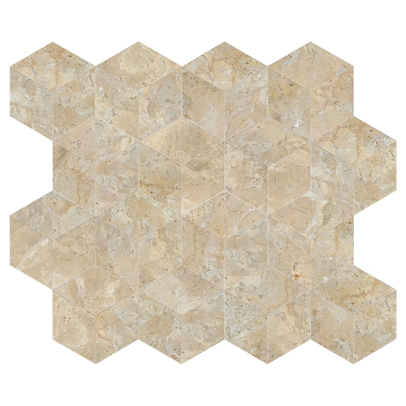 Roomfitters Hexagon Natural Marble Tile, Honed Stone for Wall and Floor ...