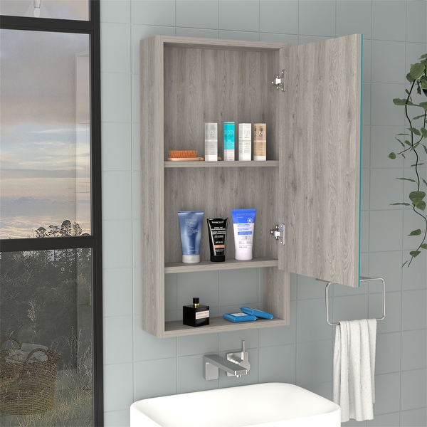 35.4 Tall Medicine Cabinet with Mirrored Door 3 Tier Wooden Over the Toilet Storage Cabinet for Bathroom On Sale Bed Bath Beyond 39157527