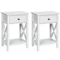 HomCom Wood X-side End Table - 15.5"L X 12"W X 22"H - On Sale - Bed ...