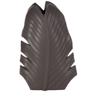 Ceramic Palm Tree Curved Leaf Decorative Vase - Black or White - Roche ...