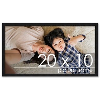 20x10 Contemporary Black Complete Wood Picture Frame with UV Acrylic ...