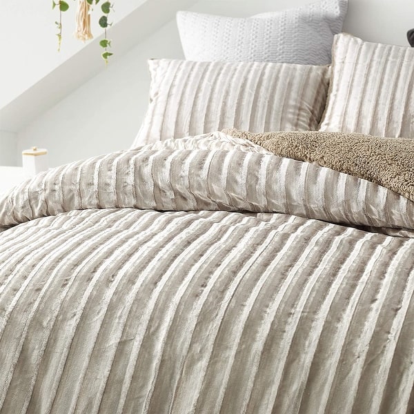 Velvet Crush - Coma Inducer® Oversized Duvet Cover Set - Silvery Beige ...