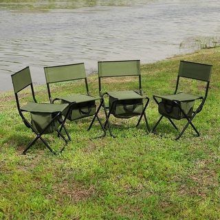 4-Piece Outdoor Green Folding Chair with Storage Bag - Bed Bath ...