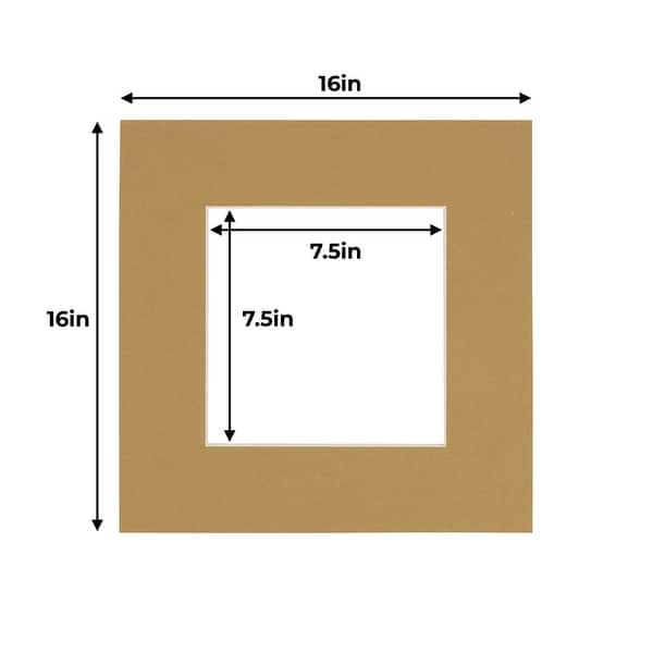8x8 Mat for 16x16 Frame - Precut Mat Board Acid-Free Rattan Beige 8x8 ...