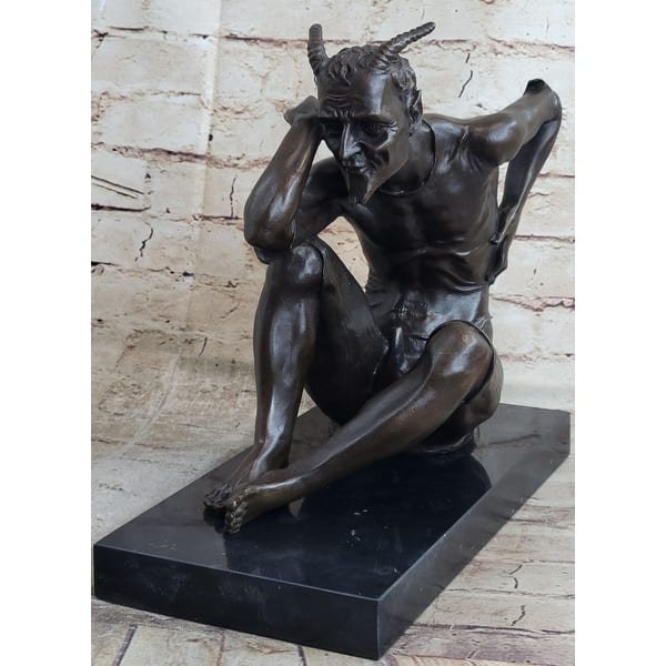 Satan Devil Demon Satyr Bronze Statue Sculpture Figure Art 7.5 Inches X ...
