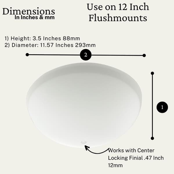 Frosted White Glass Ceiling Light Cover Replacement For ceiling-mounted ...