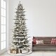 Puleo International 9 ft. Pre-lit Slim Flocked Aspen Fir Tree - Bed ...