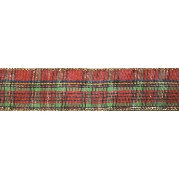 Traditional Red And Green Plaid Wired Ribbon - Bed Bath & Beyond - 36880308
