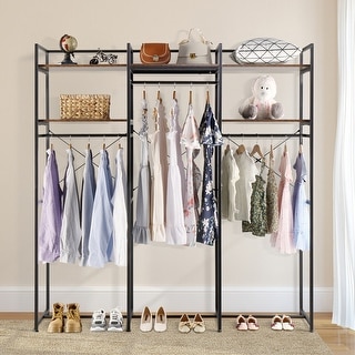 Vingtage Walnut Stand Alone Wardrobe Organizer Wardrobe - Bed Bath ...