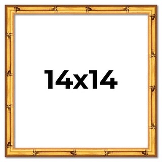 14x14 Frame Gold Bamboo Solid Wood Picture Frame | 1 Inch Moulding ...
