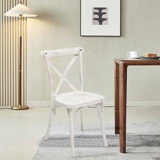 6-Pack Resin Cross Back Chair Lime Wash Retro Dining Chair - Bed Bath ...