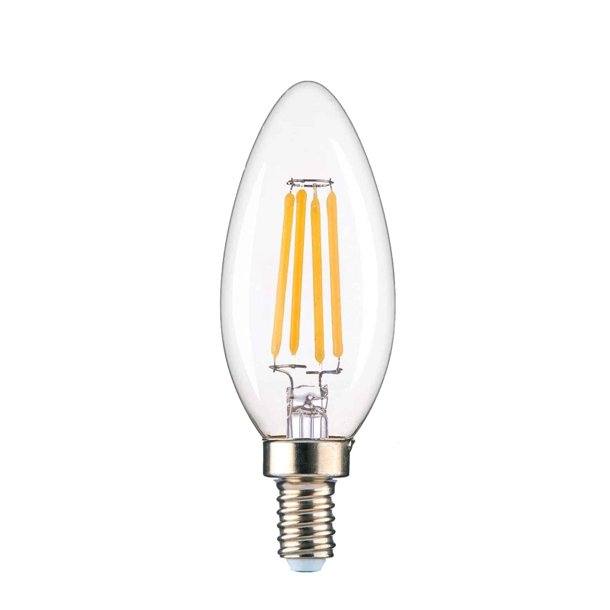 Acroma 4 Watt (40 Watt Equivalent), C11 LED, Dimmable Light Bulb, Warm White ( 2700K) E12 ...