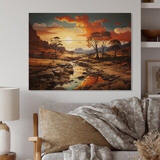 Designart "Australia Outback Wonder III" Landscapes Print on Natural ...