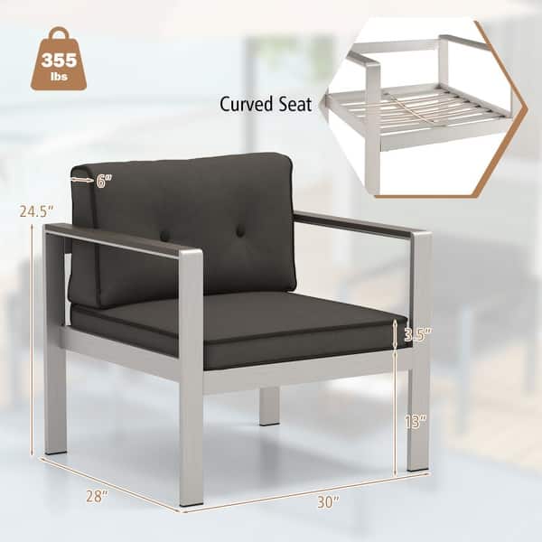 Contemporary Sofa Chair with WPC Armrests and Back Cushions - 30" x 28 ...