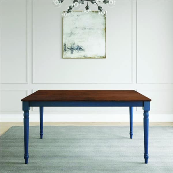 Navy blue dining table leisure side table solid wood coffee table - Bed ...