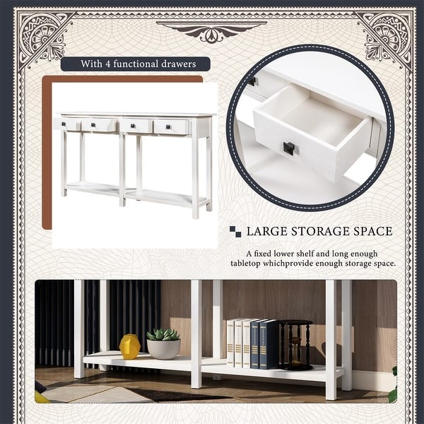 Merax Entryway 4-Drawers Brushed Texture Console Table - On Sale - Bed ...