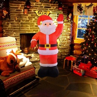 Costway 8Ft Airblown Inflatable Christmas Xmas Santa Claus Decoration ...