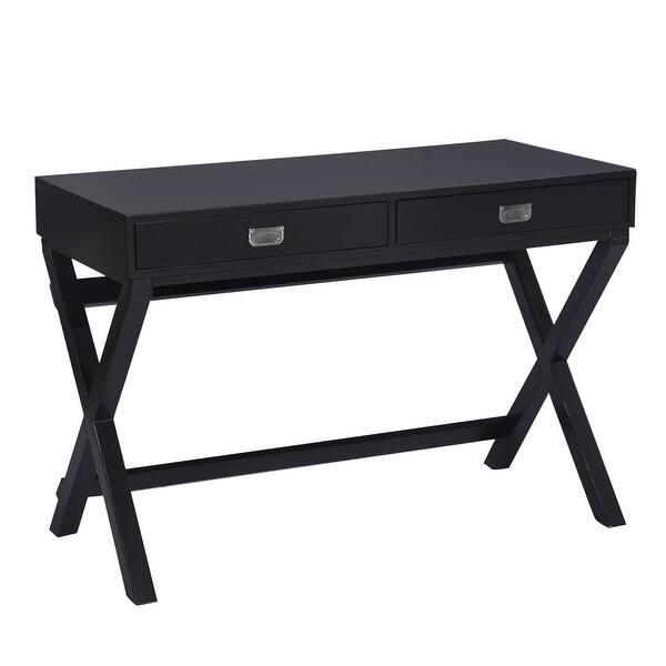 Modern X-base Two-Drawer Makeup Vanity Table with 44In Tabletop，Solid ...