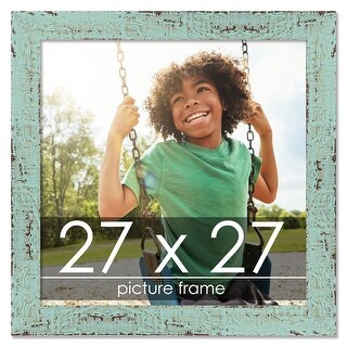 27x27 Shabby Chic Green Wood Picture Square Frame - 27" x 27" - Bed ...
