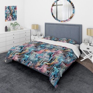 Designart "Techno Matrix Futuristic Dreams Edm Pattern II" Modern ...